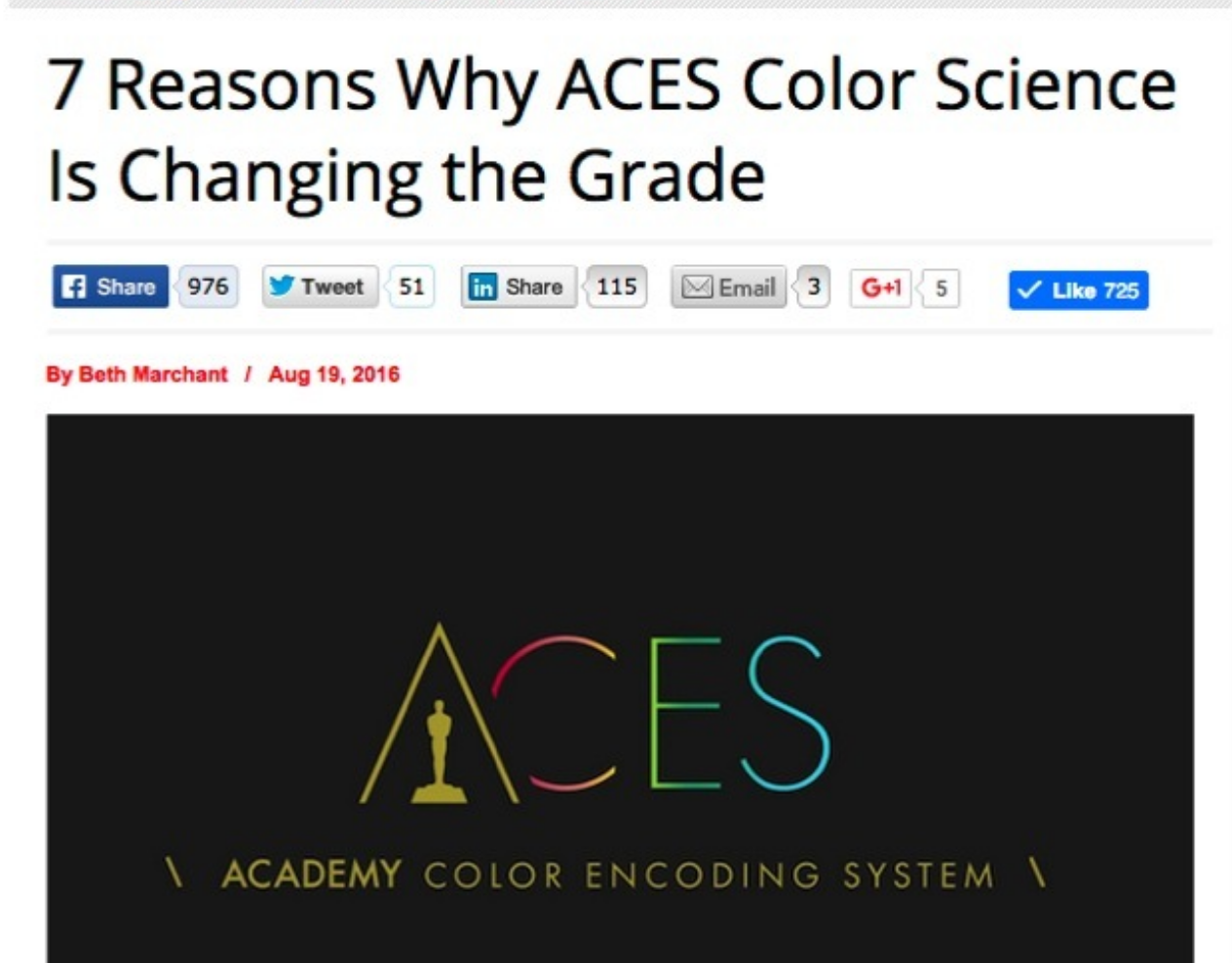 Studio Daily: 7 Reasons Why ACES Color Science Is Changing the Grade ...