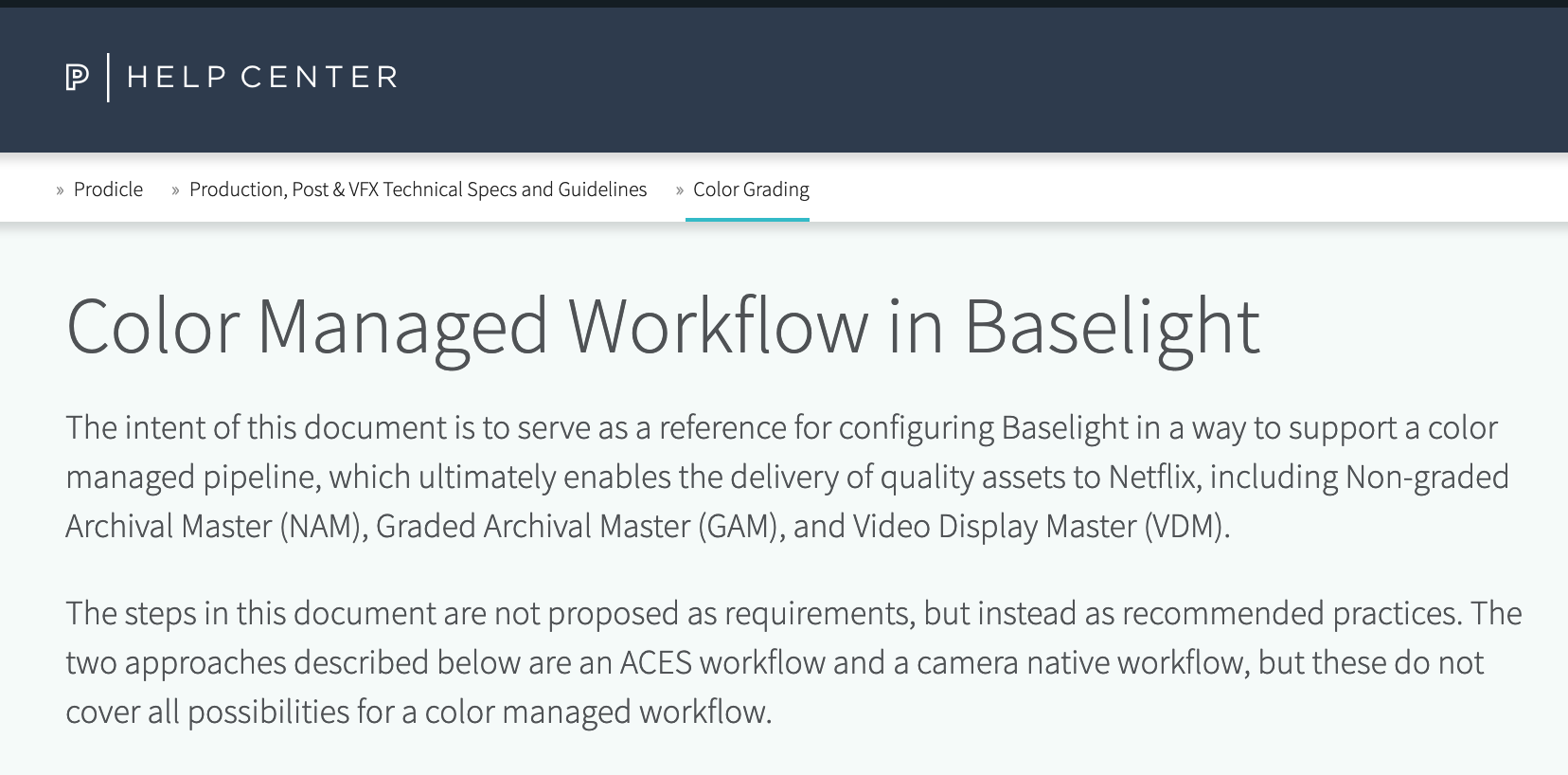 Color Managed Workflow in Baselight - ACESCentral