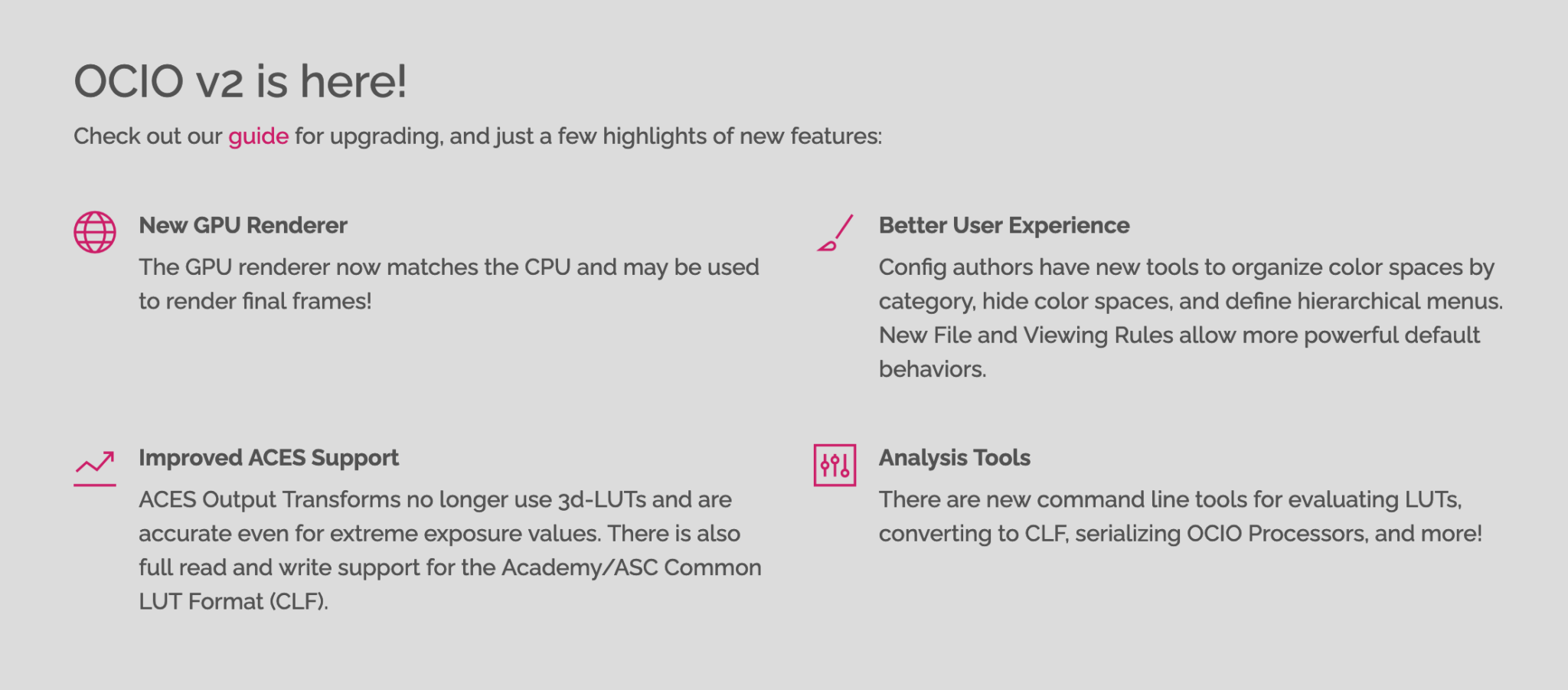 OpenColorIO v2 is Officially Available! - ACESCentral
